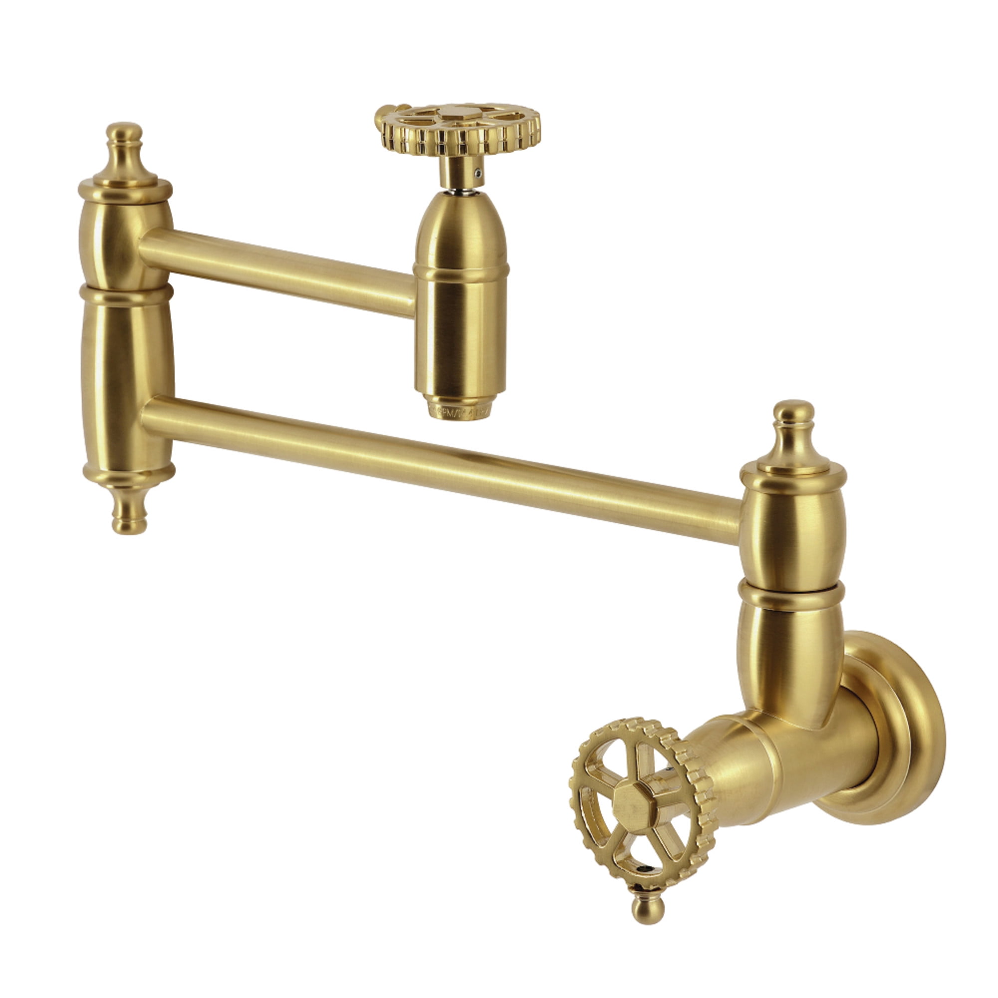 Kingston Brass KS3107CG Fuller Wall Mount Pot Filler Faucet, Brushed ...
