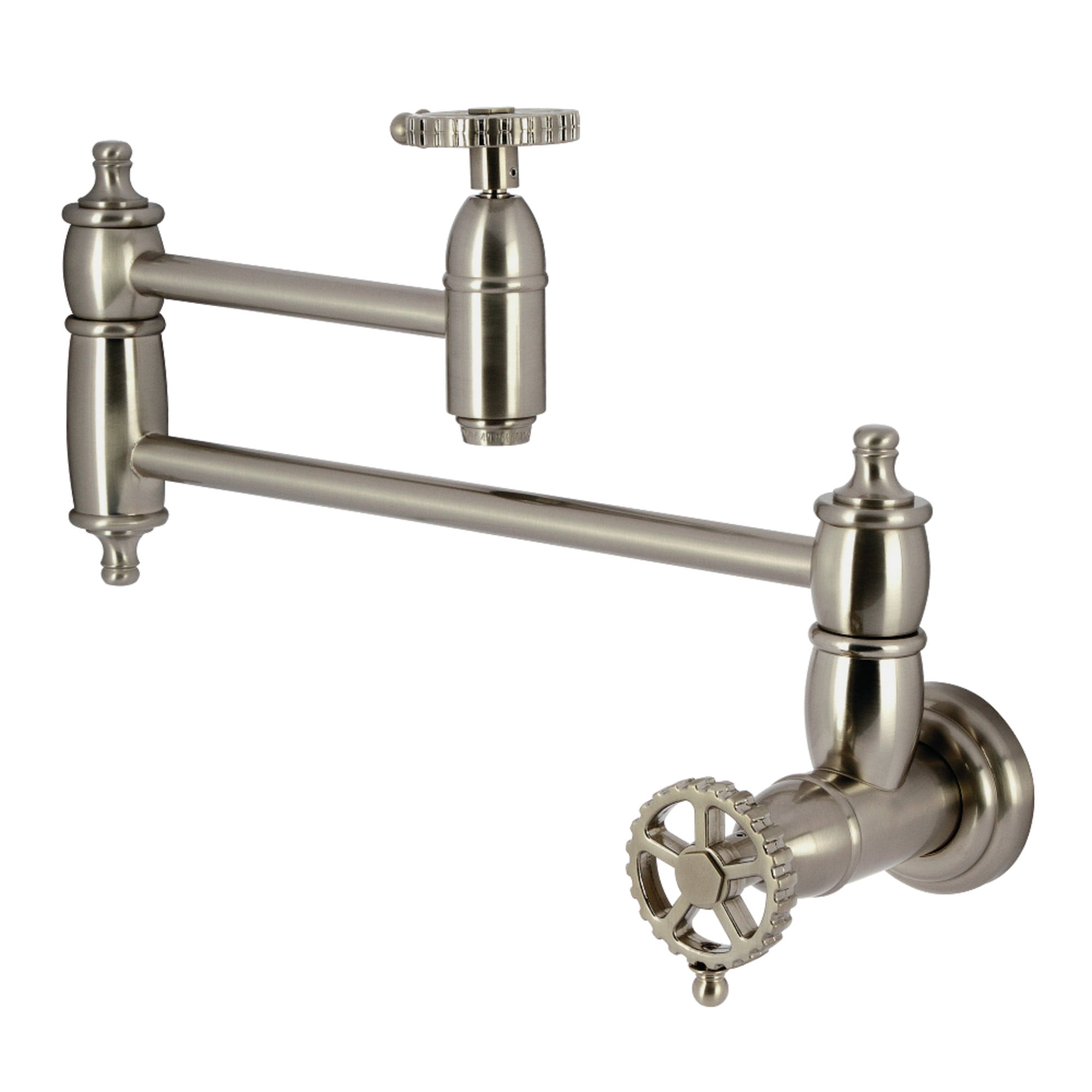 Kingston Brass KS3108CG Fuller Wall Mount Pot Filler Faucet, Brushed ...