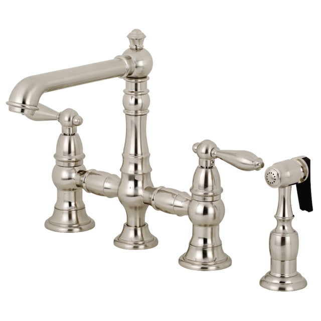 Kingston Brass KS7278ALBS Kitchen Faucet with Side Sprayer, Brushed ...