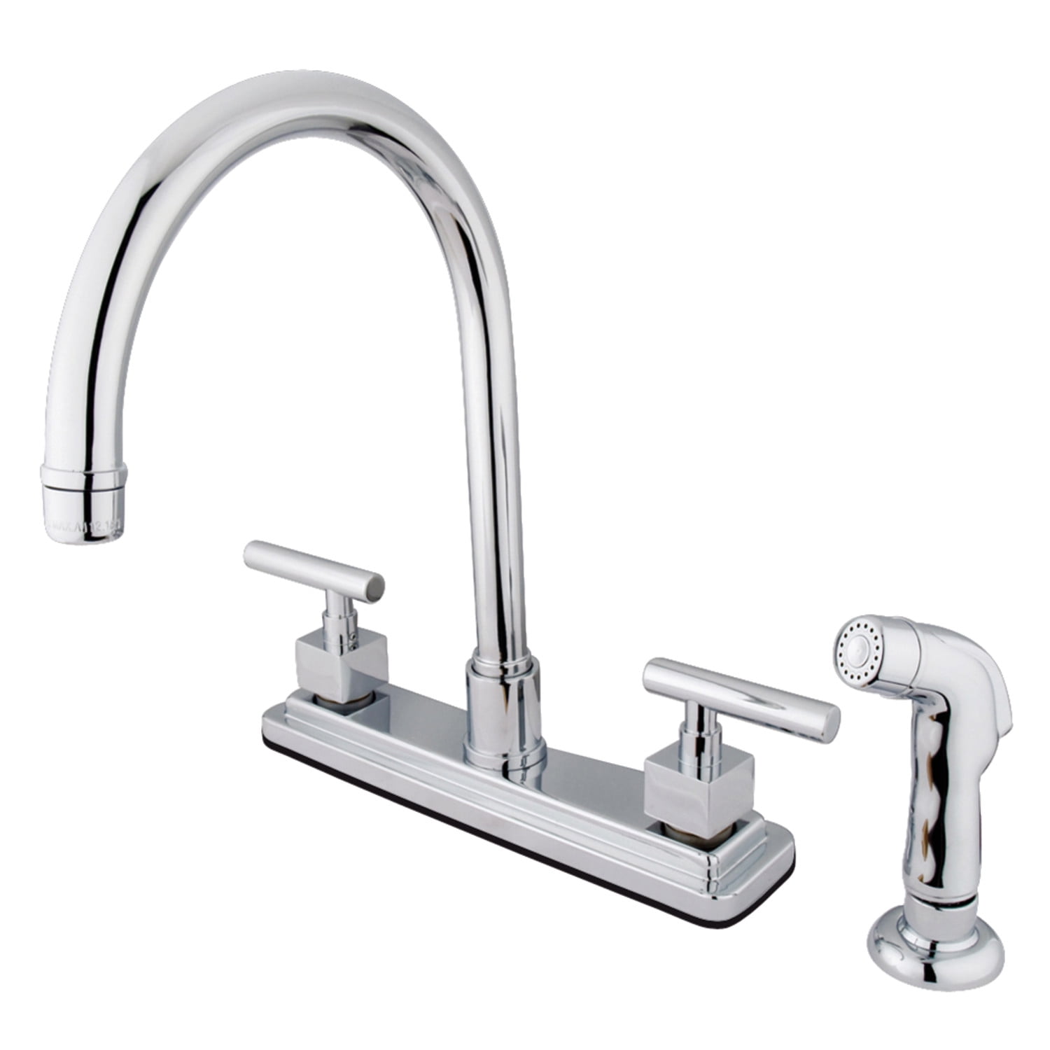Kingston Brass Claremont Double Handle 8" Kitchen Faucet with Non ...