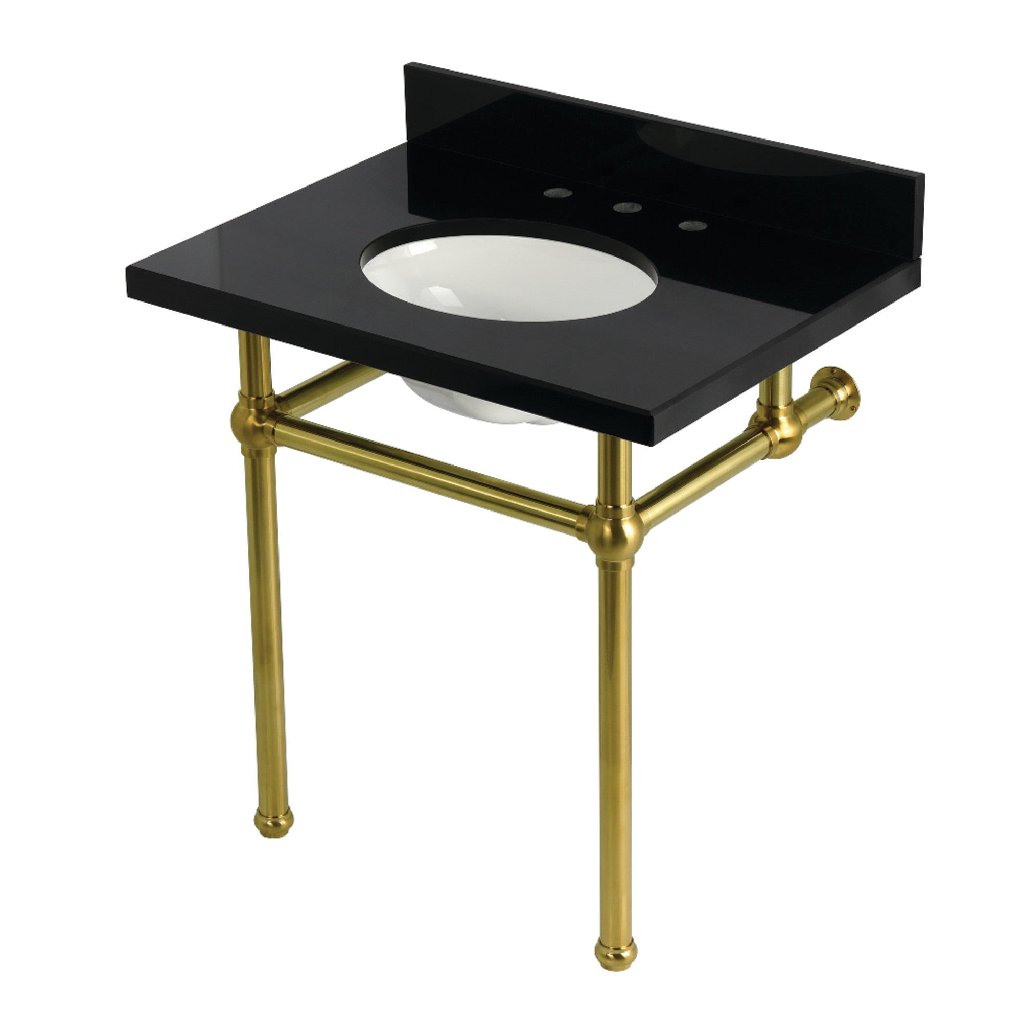 Kingston Brass KVPK3030KB7 Templeton 30" Black Granite Console Sink ...