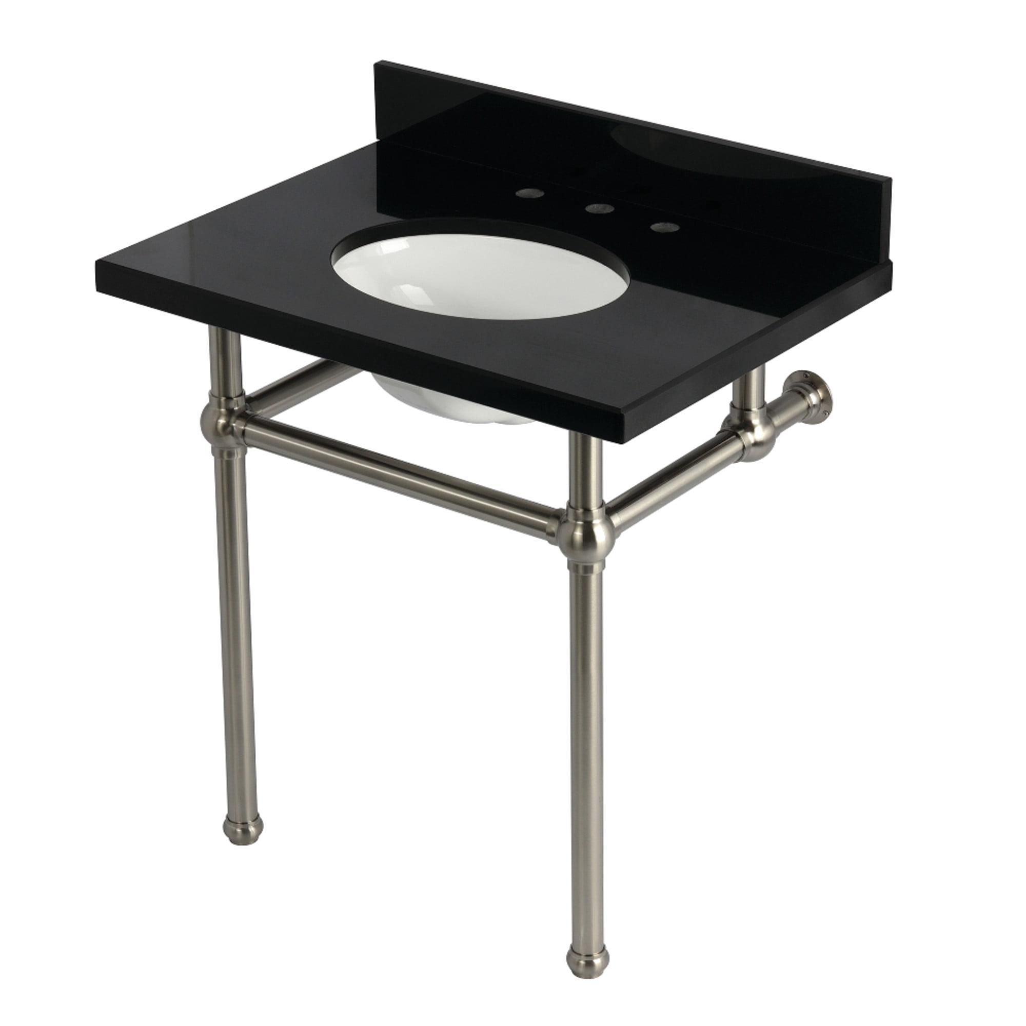 Kingston Brass KVPK3030KB8 Templeton 30" Black Granite Console Sink ...