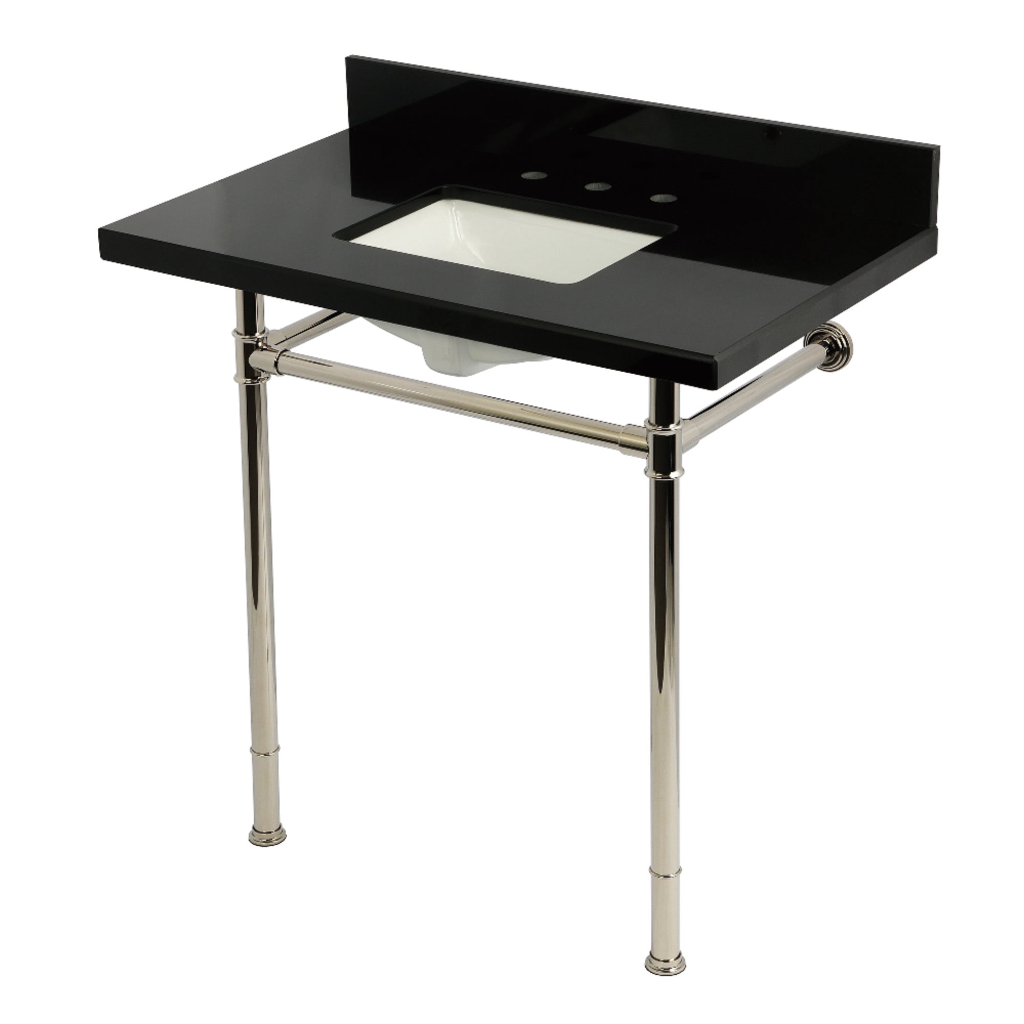 Kingston Brass KVPK36227K8SQ6 Imperial 36" Black Granite Console Sink ...