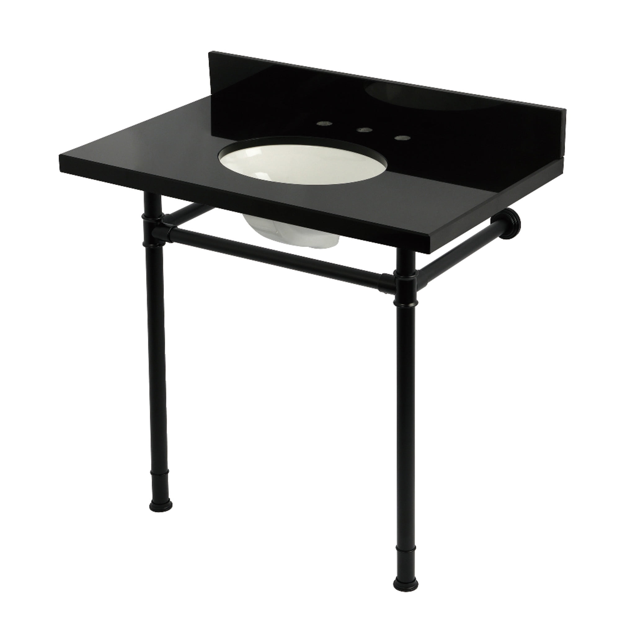 Kingston Brass KVPK36228K380 Imperial 36" Black Granite Console Sink ...