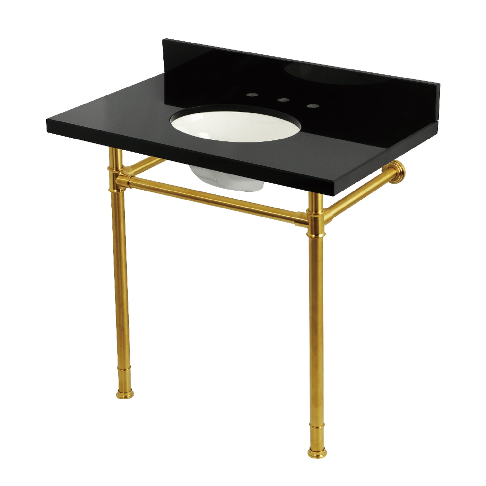 Kingston Brass KVPK36228K387 Imperial 36" Black Granite Console Sink ...