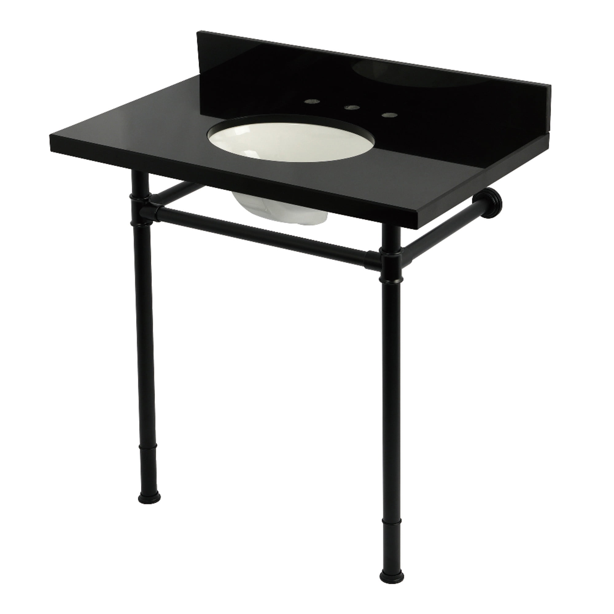 Kingston Brass KVPK36228K80 Imperial 36" Black Granite Console Sink ...