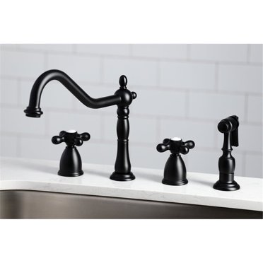 Kingston Brass Ks124.Axbs Heritage 1.8 GPM Widespread Bridge Kitchen Faucet - Copper - Walmart.com