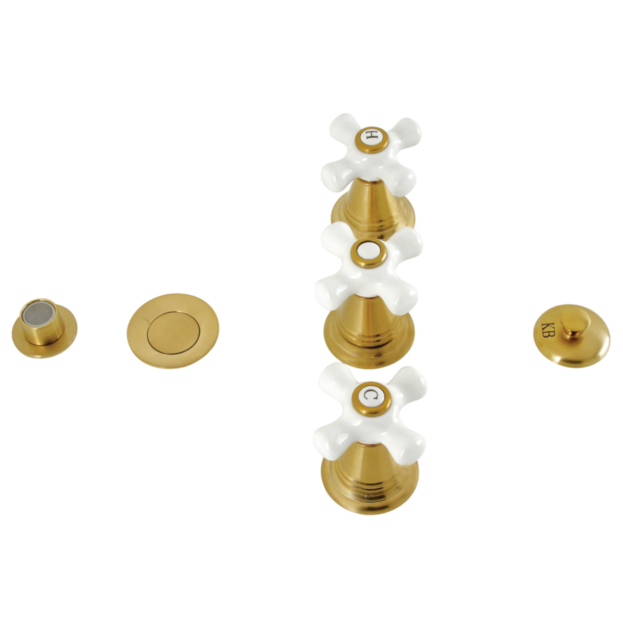 Kingston Brass KB327PX Victorian Three-Handle Bidet Faucet with Brass ...