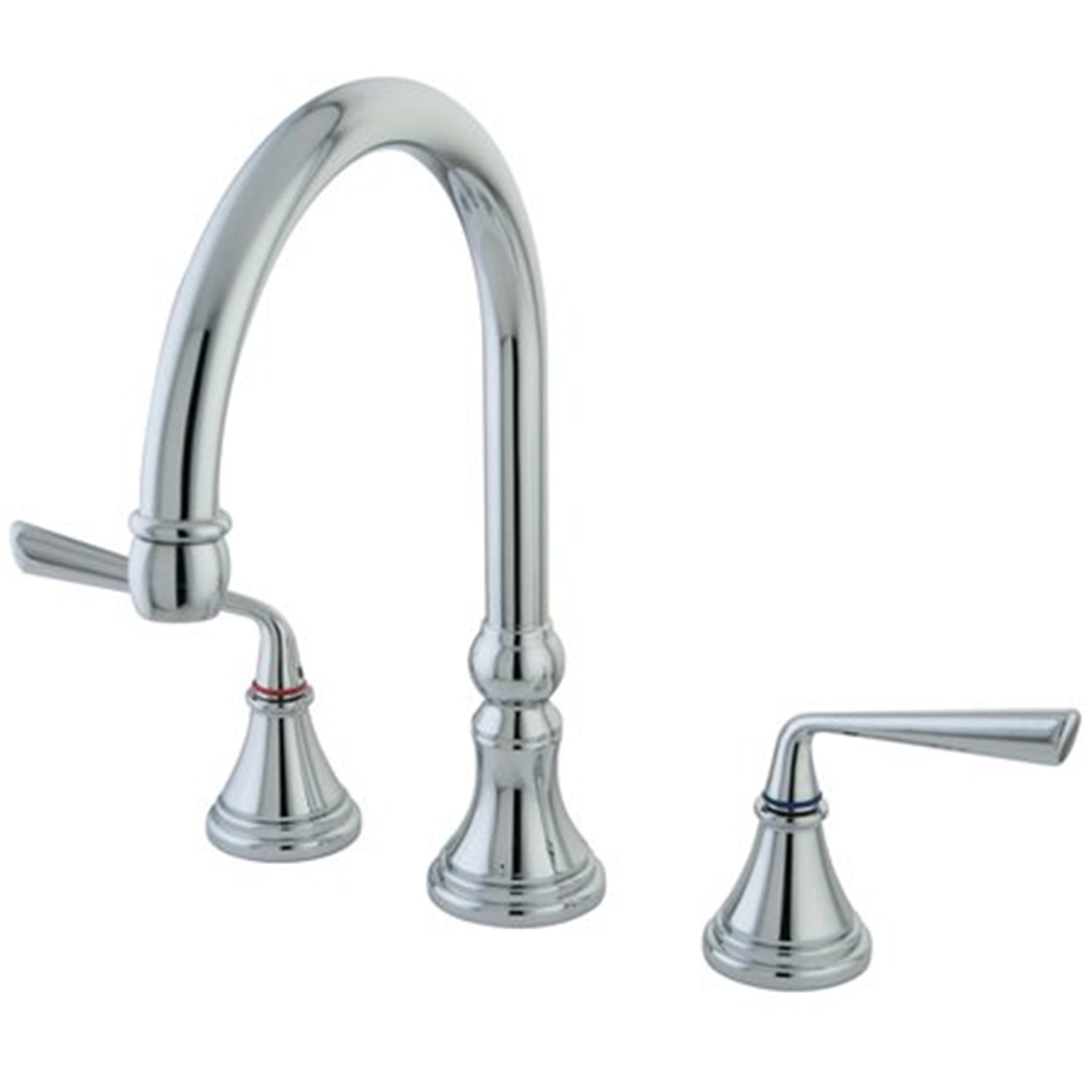 Kingston Brass Silver Sage 8" Deck Mount Kitchen Faucet with Brass ...