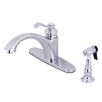 Kingston Brass Gs127.Px Heritage 1.8 GPM Widespread Bridge Pull Down Kitchen Faucet - - Walmart.com