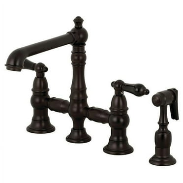 Kingston Brass Ks124.Axbs Heritage 1.8 GPM Widespread Bridge Kitchen Faucet - Copper - Walmart.com