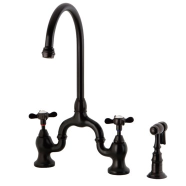 Kingston Brass Ks775.Txbs French Country 1.8 GPM Bridge Kitchen Faucet ...