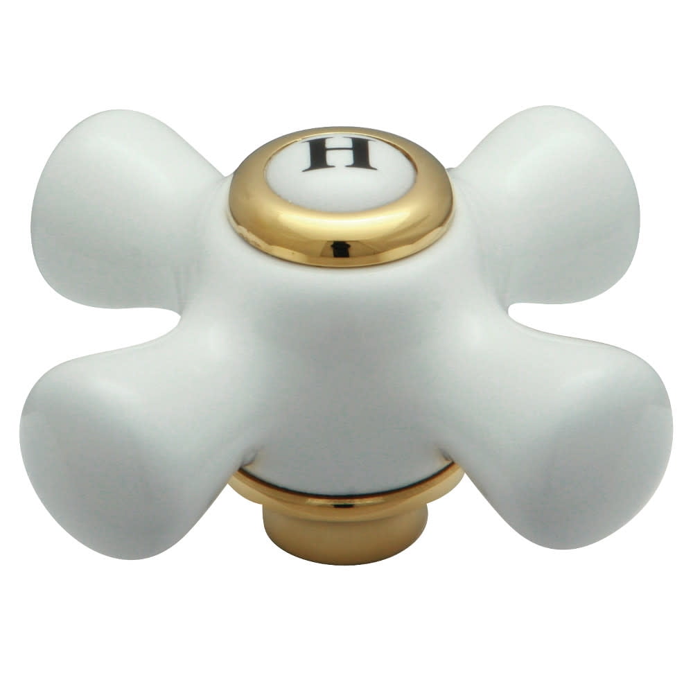 Kingston Brass Ksh322pxh Hot Porcelain Cross Handle (D Type) - Brass ...