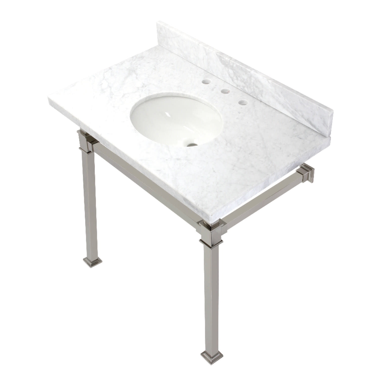 Kingston Brass Kvpb36moq-M-Set Monarch 36" Wall Mounted Oval Marble ...