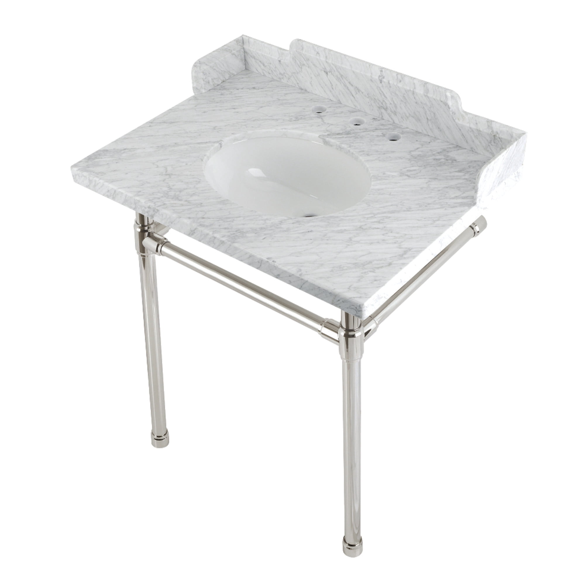 Kingston Brass LMS30M86ST Dreyden 30" Carrara Marble Console Sink with ...
