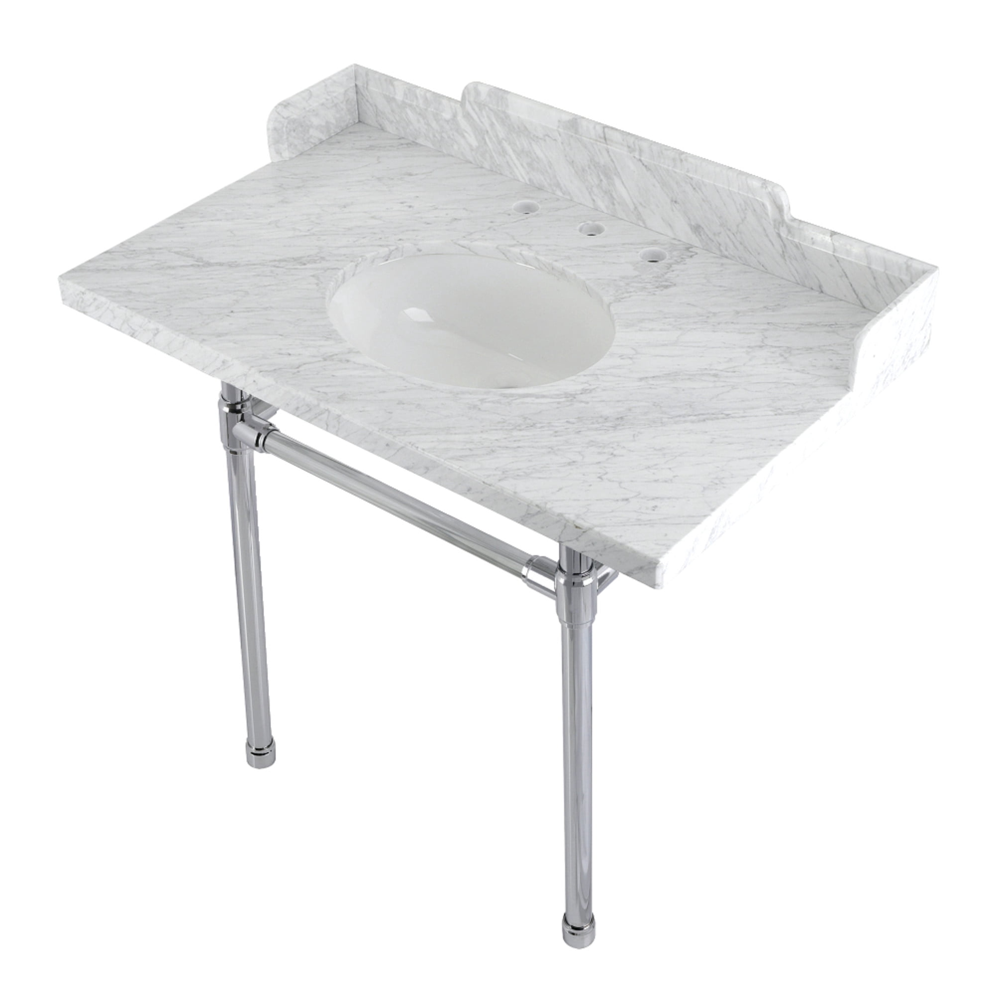 Kingston Brass LMS36M81ST Dreyden 36" Carrara Marble Console Sink with ...