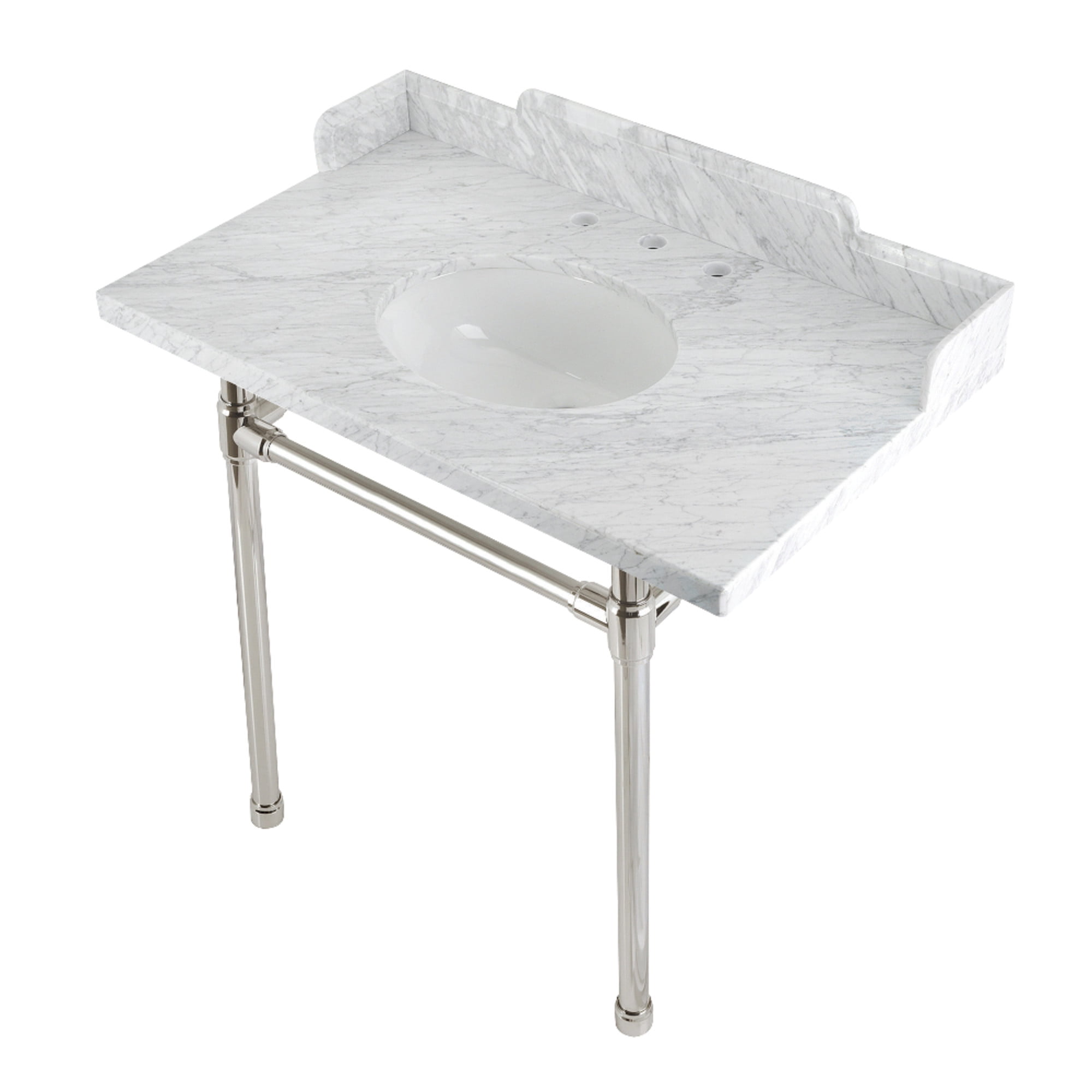 Kingston Brass LMS36M86ST Dreyden 36" Carrara Marble Console Sink with ...