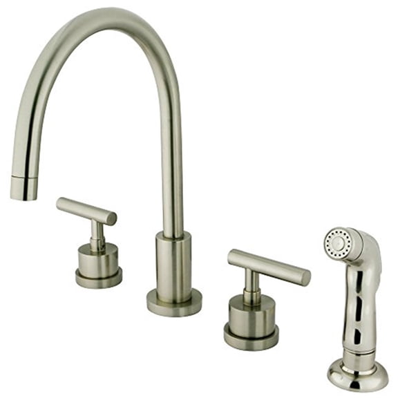 Kingston Brass Concord Double Handle Widespread Kitchen Faucet with Non ...