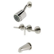 Kingston Brass KBX8137CML Manhattan Three-Handle Tub and Shower Faucet ...
