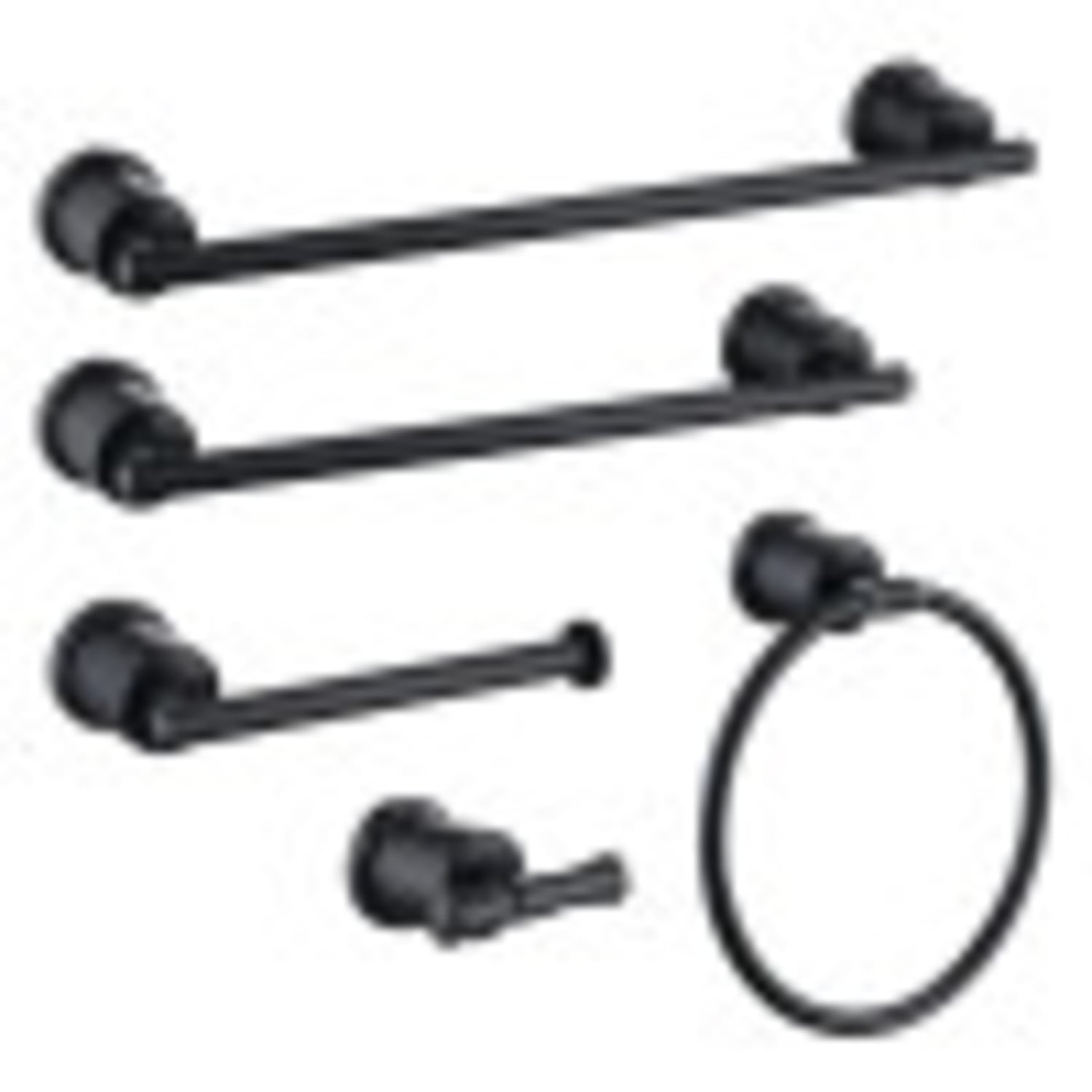 Kingston Brass Mathsson 5-Piece Bathroom Accessory Set, Matte Black ...