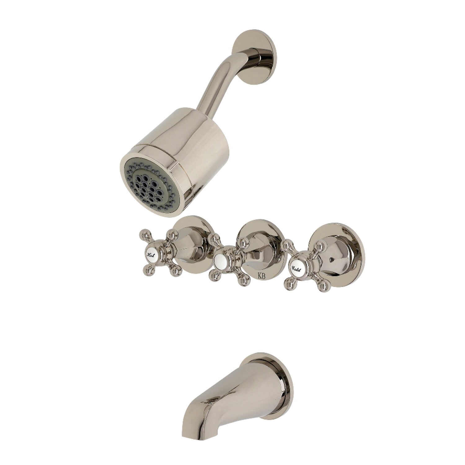 Kingston Brass Metropolitan Three-Handle Tub and Shower Faucet Polished ...