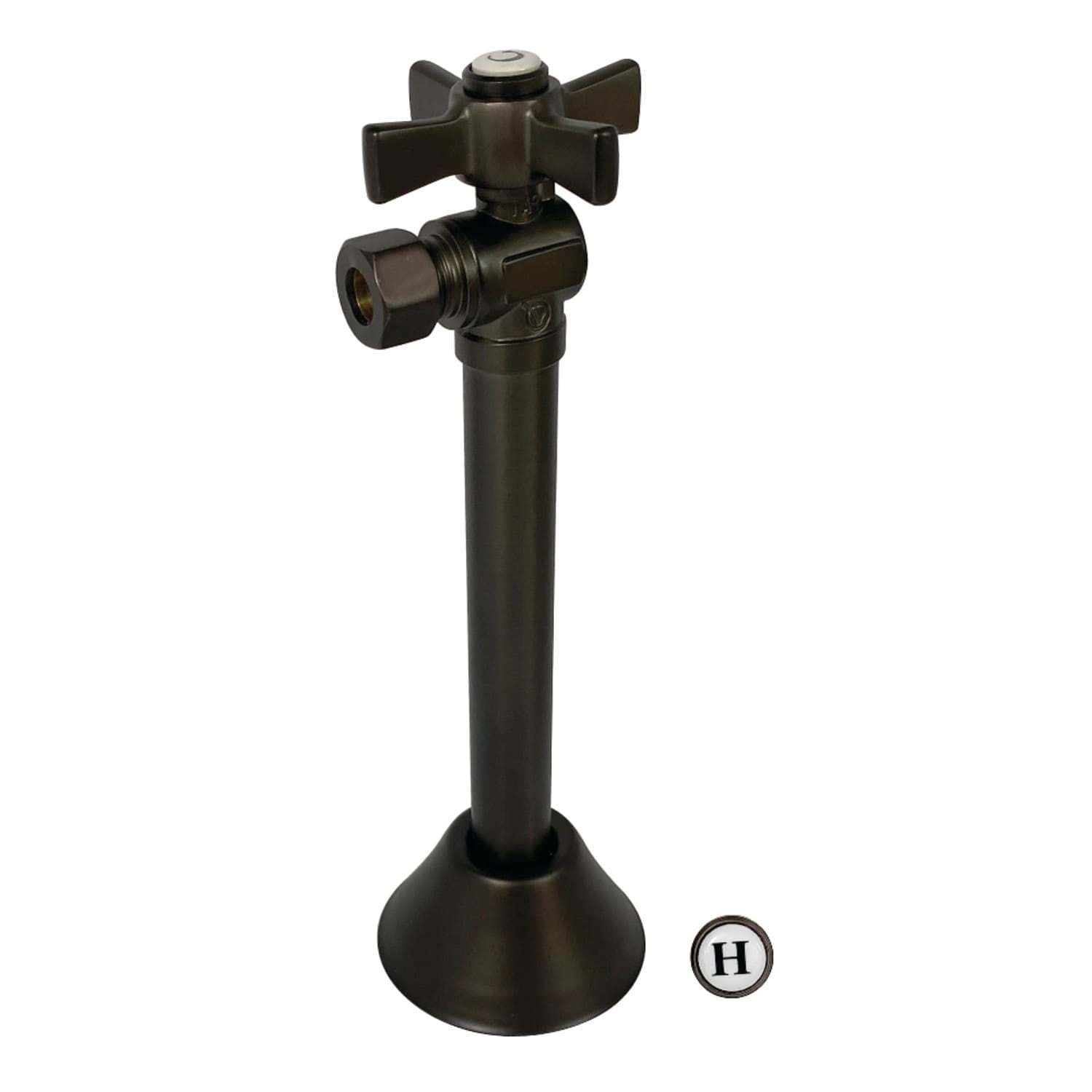 Kingston Brass Millennium 1/2" Sweat X 3/8" OD Comp Angle Shut-Off ...