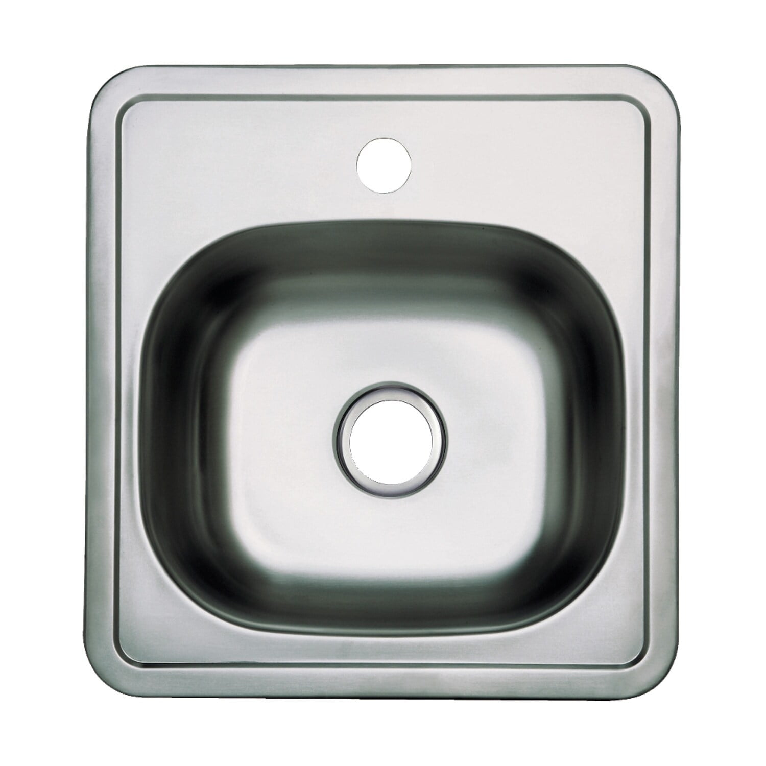 Kingston Brass Studio 15-Inch Stainless Steel Self-Rimming 1-Hole ...