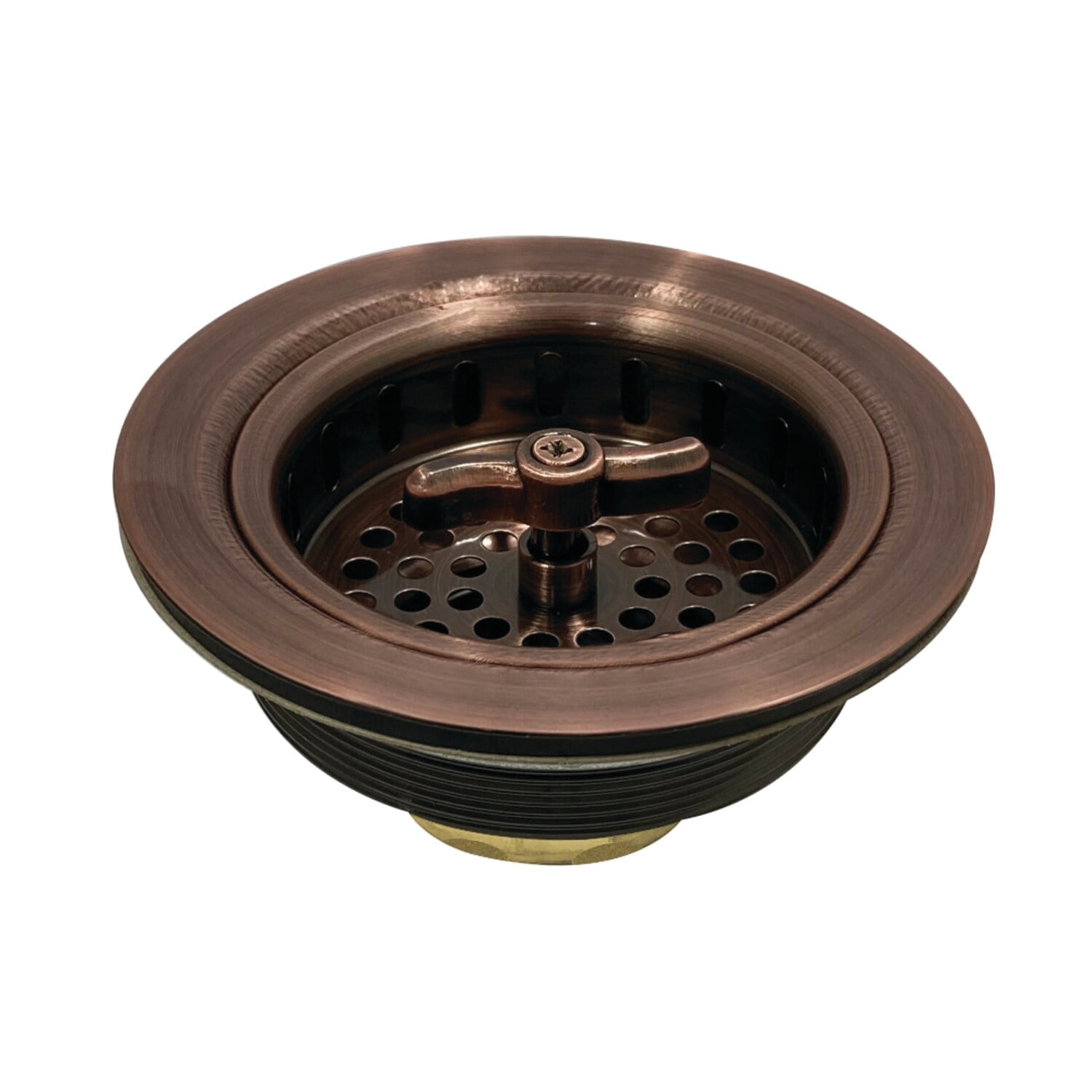 Kingston Brass Tacoma Spin and Seal Sink Basket Strainer Antique Copper ...