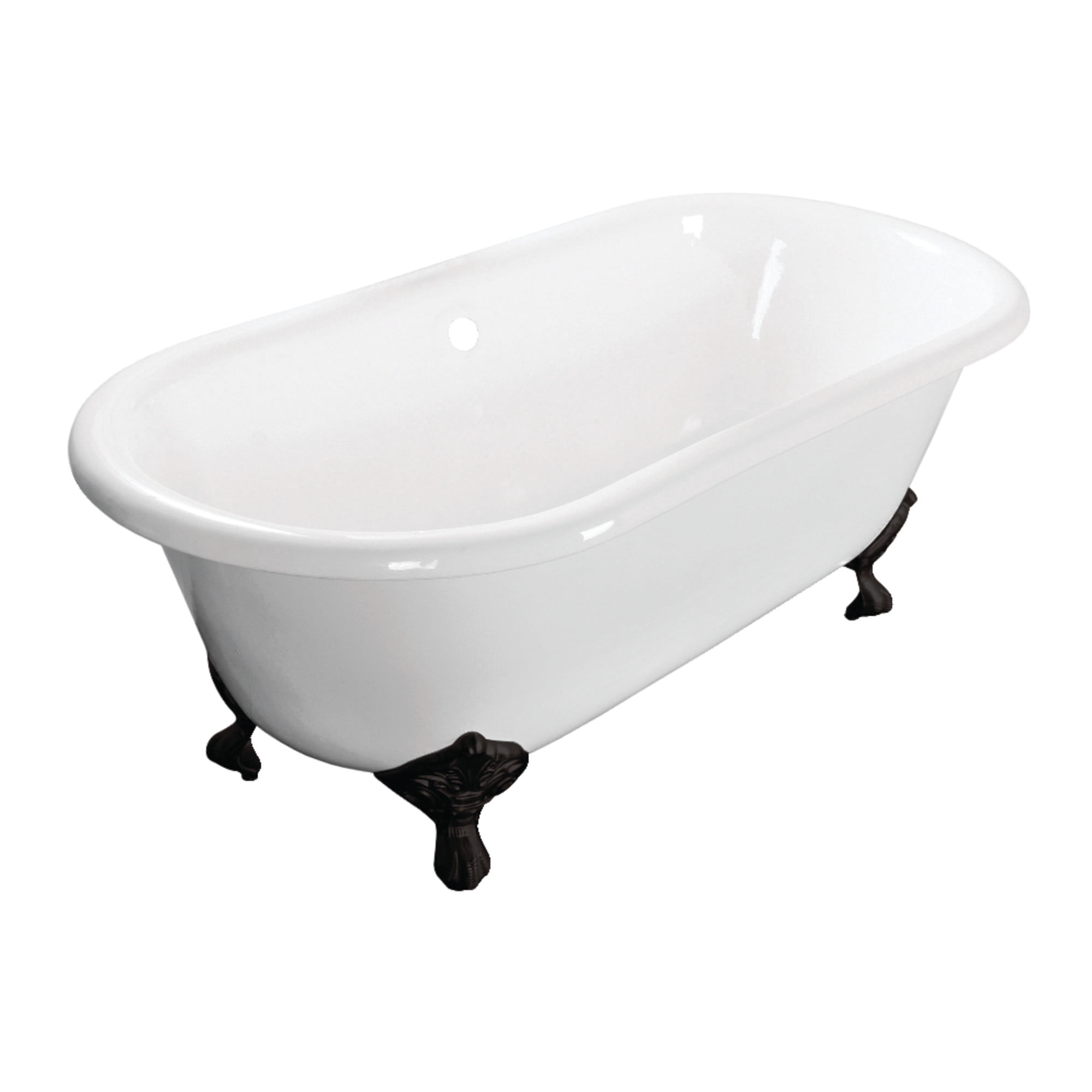 Aqua Eden VCTND663013NB0 66" Cast Iron Oval Double Ended Clawfoot Tub ...