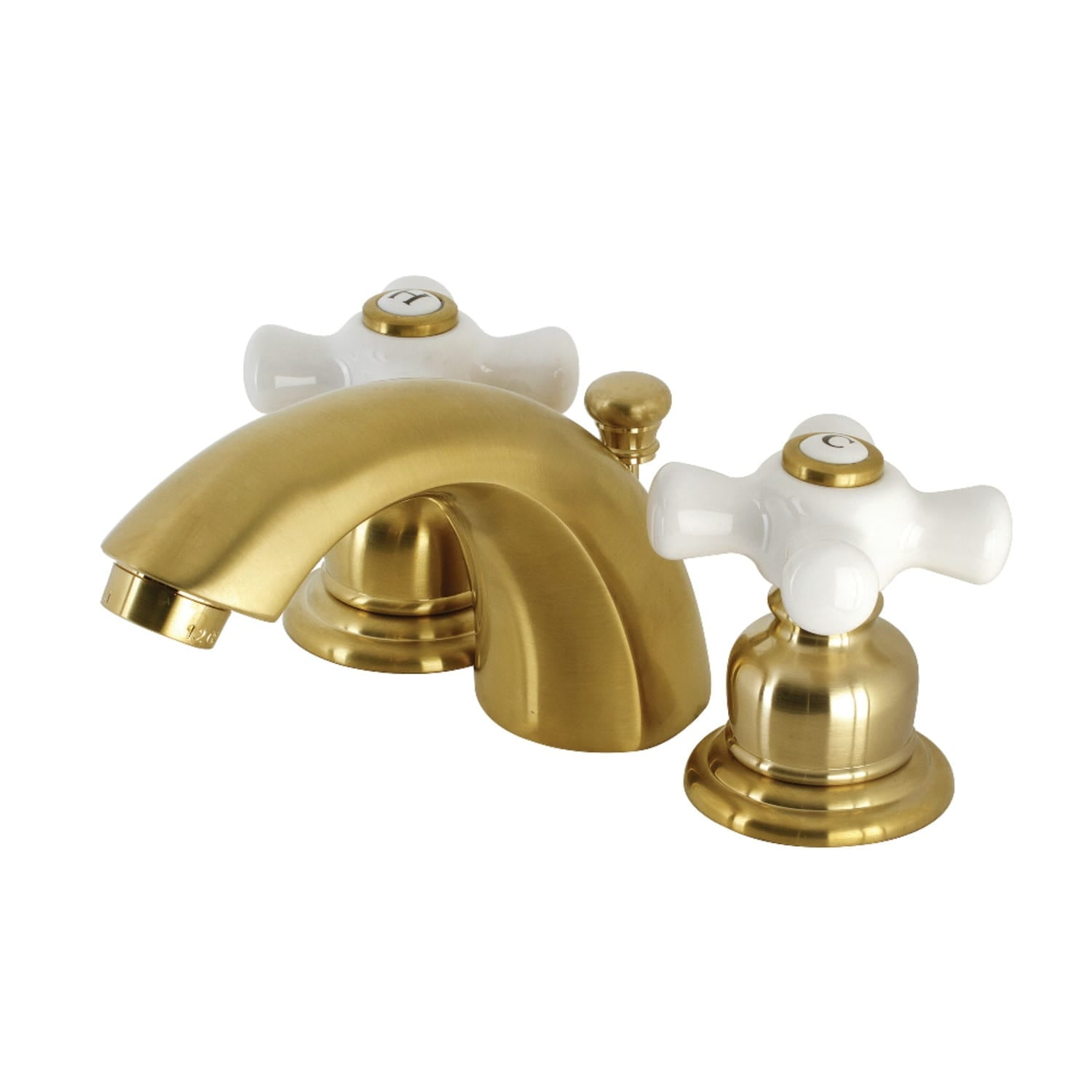 Kingston Brass Victorian Mini-Widespread Bathroom Faucet Brushed Brass ...