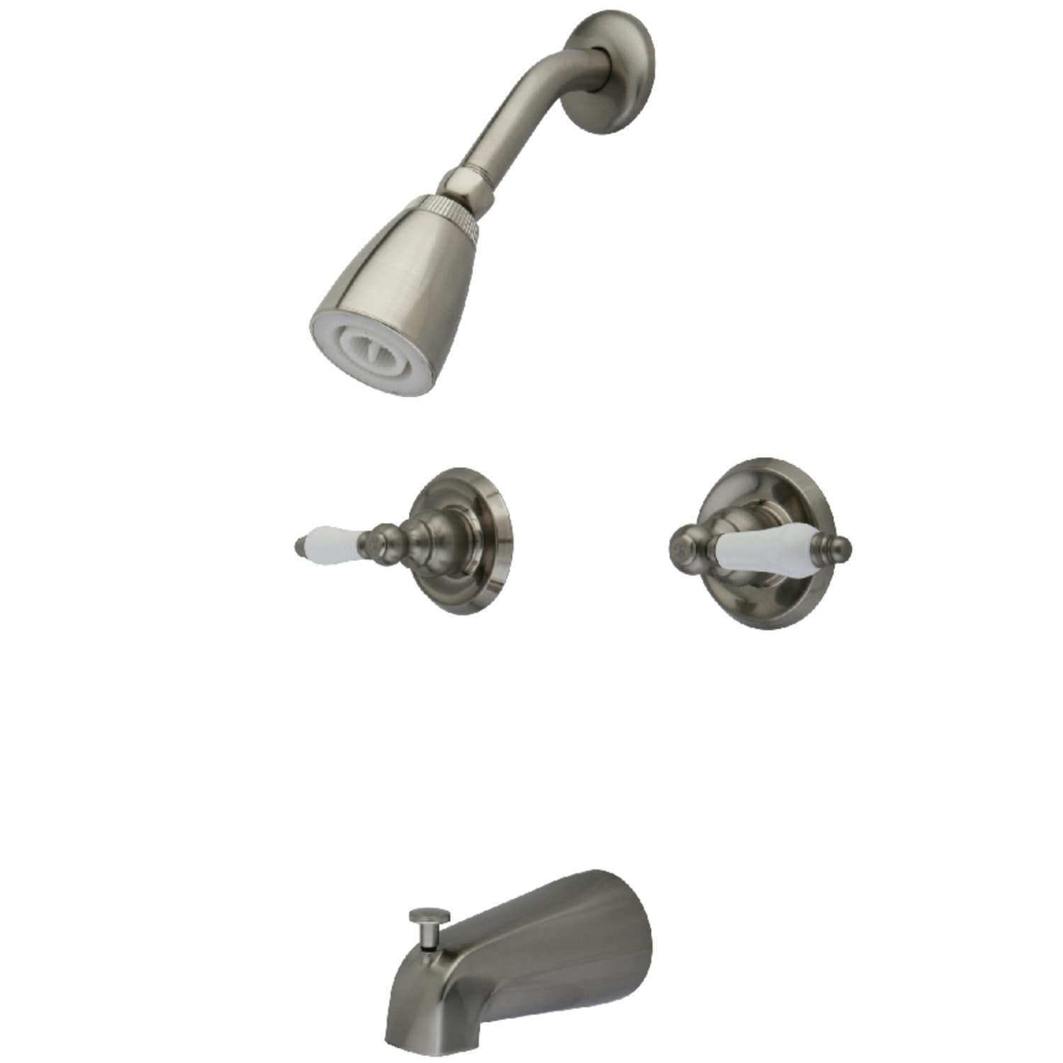Kingston Brass Victorian Tub and Shower Faucet Brushed Nickel Brushed ...