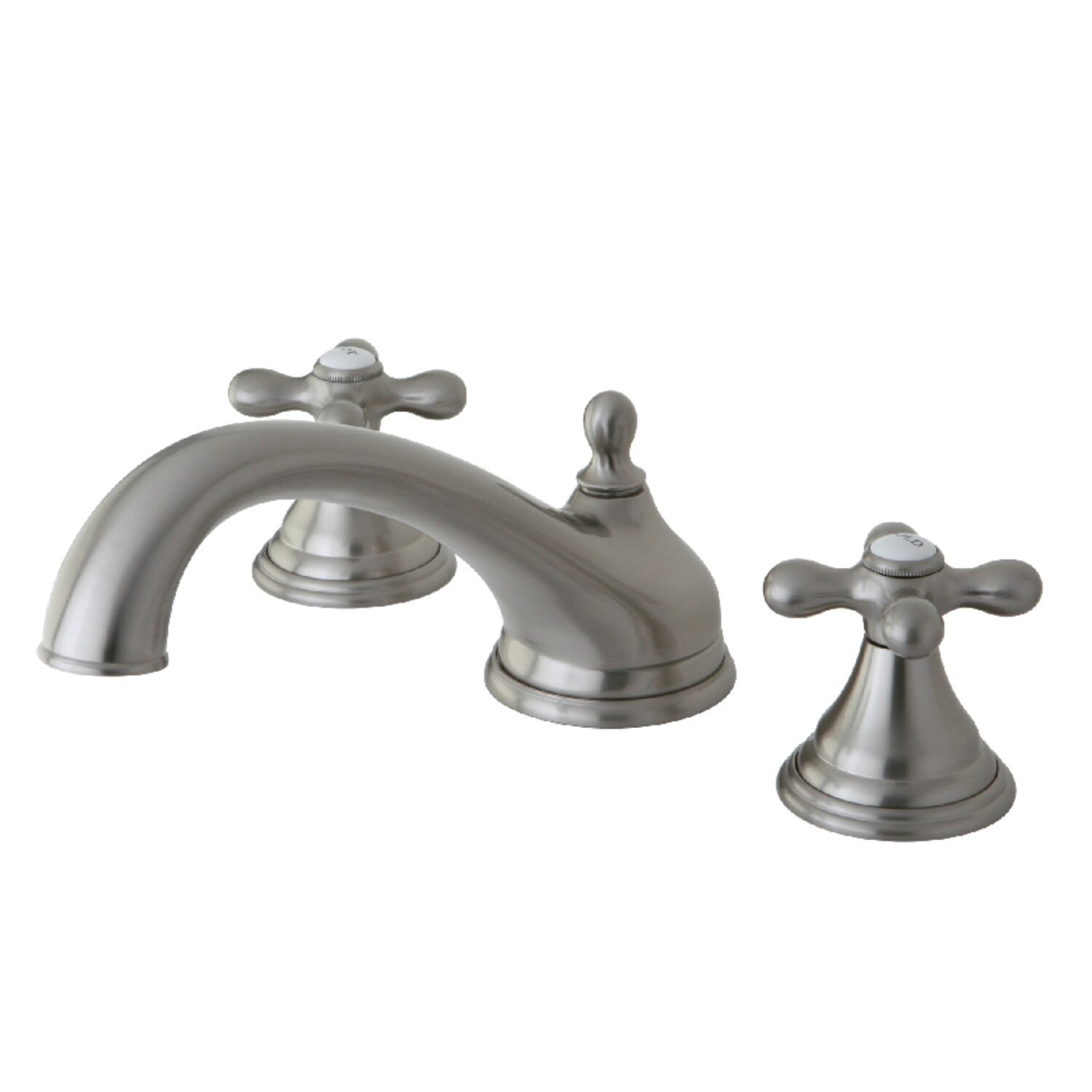 Kingston Brass Vintage 3-Hole Deck Mount Roman Tub Faucet Brushed ...