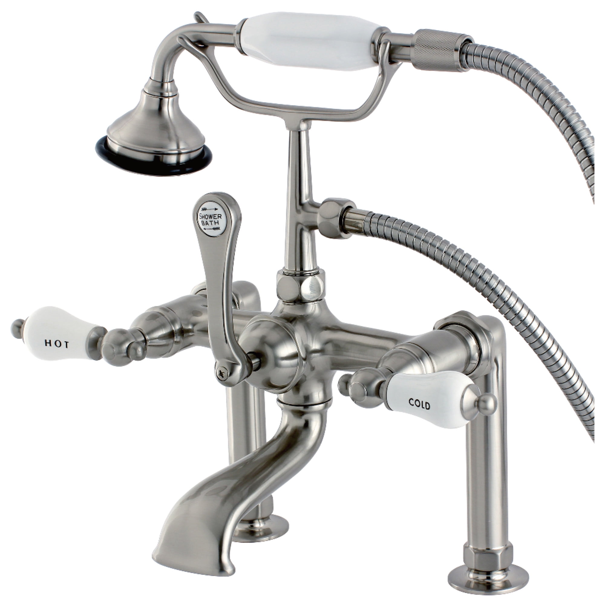 Kingston Brass AE107T8 Aqua Vintage 7" Center Deck-Mount Clawfoot Tub ...