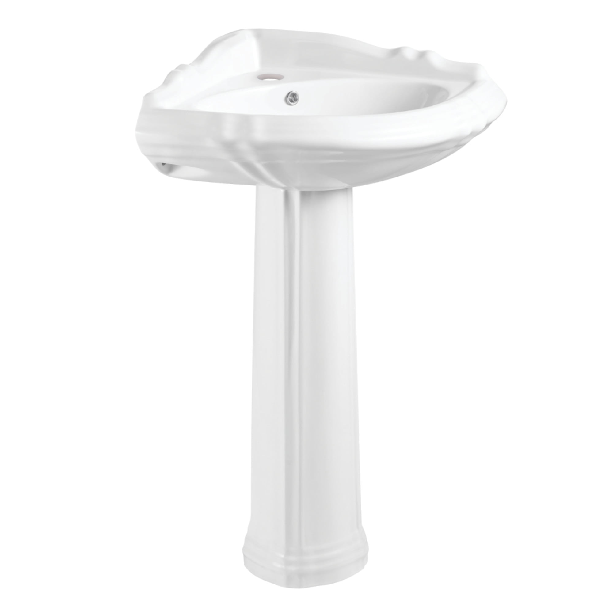 Kingston Brass VPB2710 Venus 27" Ceramic Corner Pedestal Sink (Single ...
