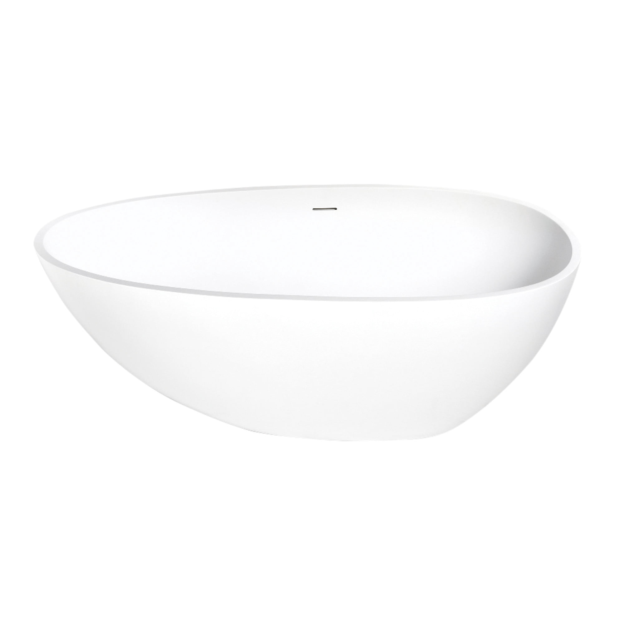 Kingston Brass VRTRS593021 59" Solid Surface Egg Shaped Double Ended ...