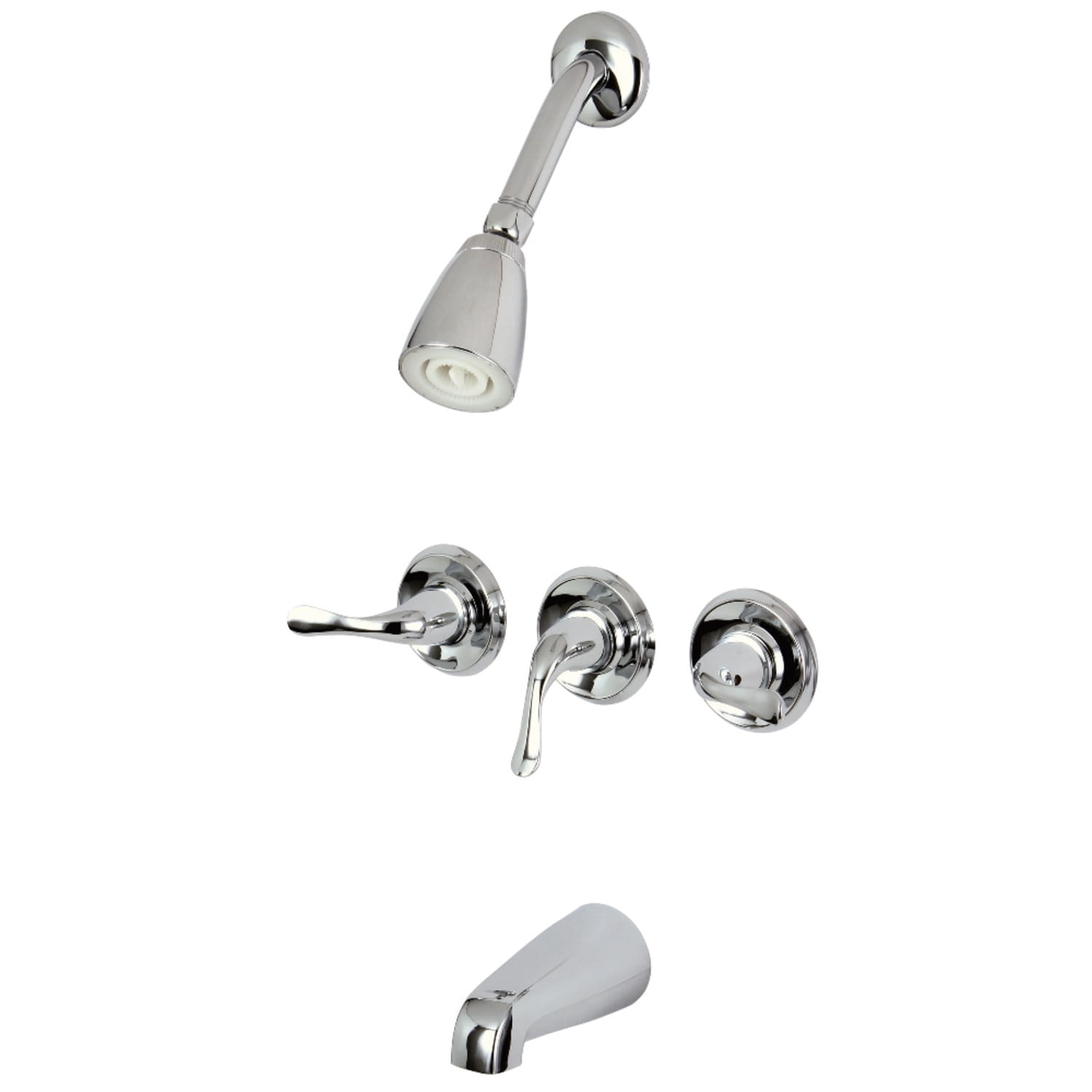 Kingston Brass Yosemite Three-Handle Tub Shower Faucet Polished Chrome ...