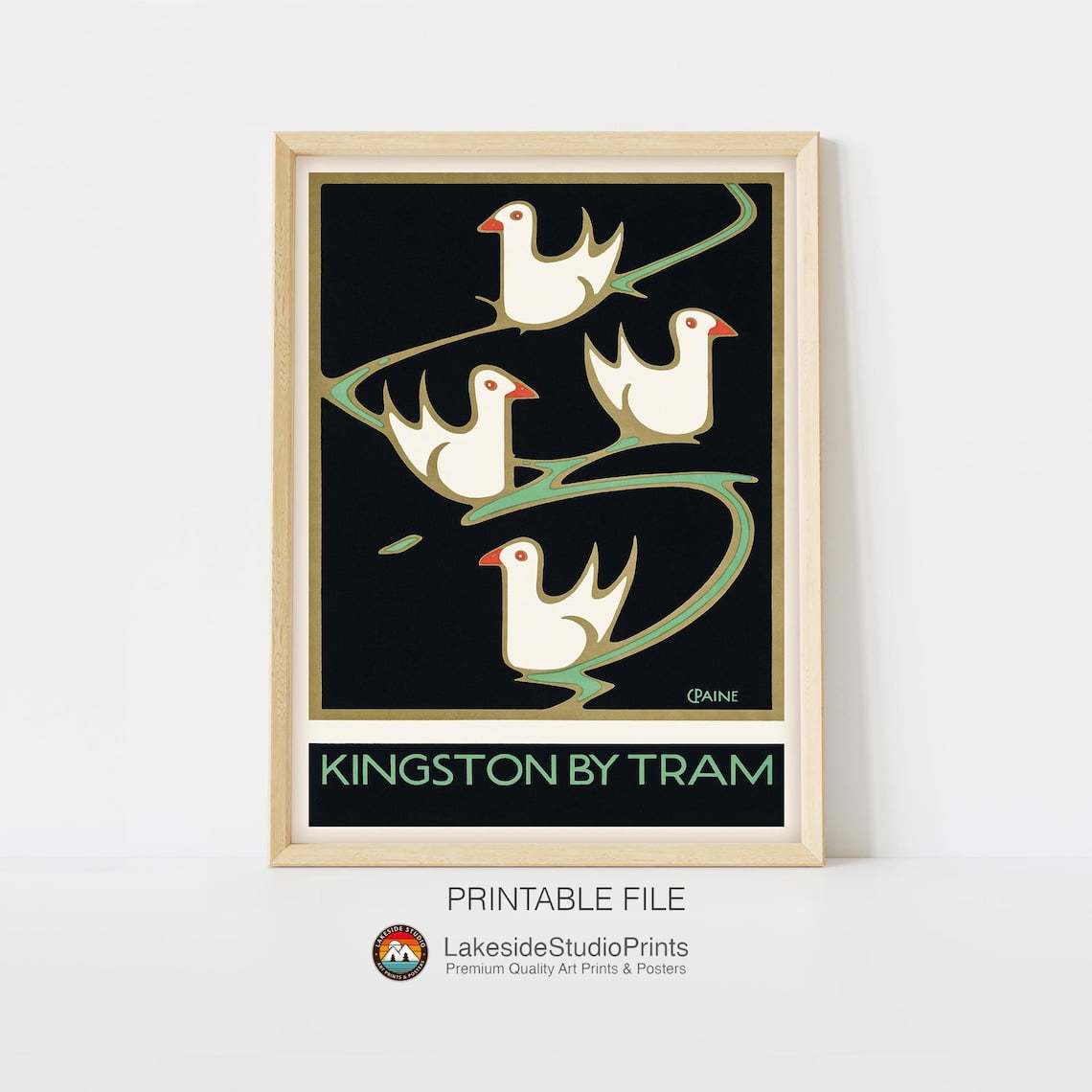 Kingston By Tram Vintage Travel Poster Instant Jpg File Printable ...