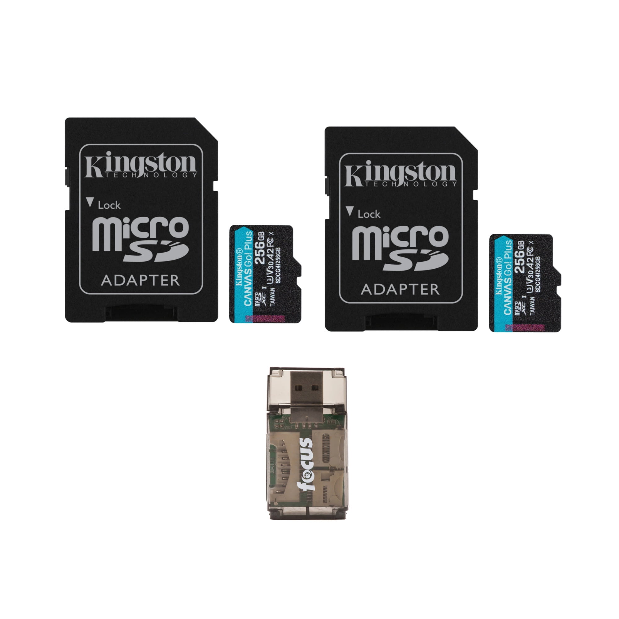 Kingston Canvas Go Plus 256GB U3 V30 A2 MicroSD Card with SD Adapter (2 ...