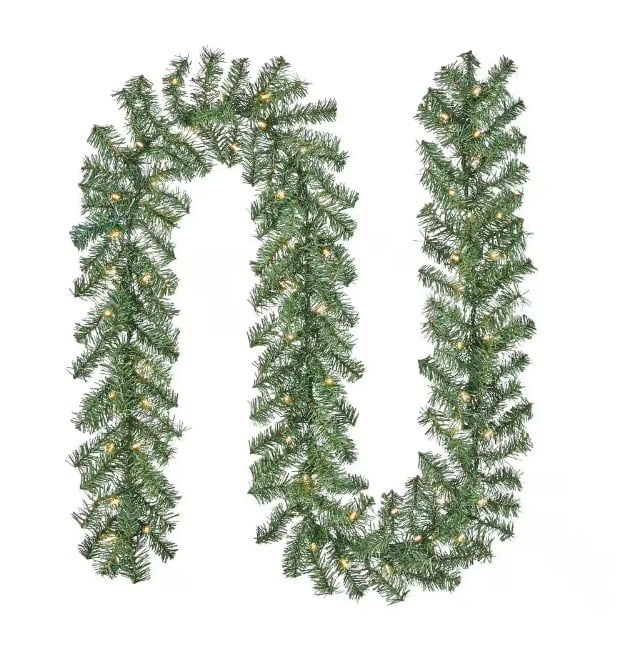 Kingston Fir 9 ft. Pre-Lit LED Garland with Warm White Lights – Indoor ...