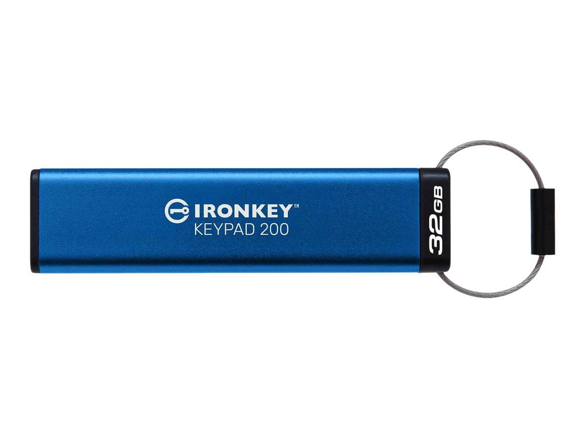 Kingston IronKey Keypad 200 - USB flash drive - encrypted - FIPS 140-3 Level 3 - 32 GB - USB 3.2 ...