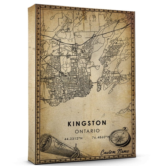 Kingston Map Poster, Ontario Map Art Poster, Canvas, Kingston Map City ...