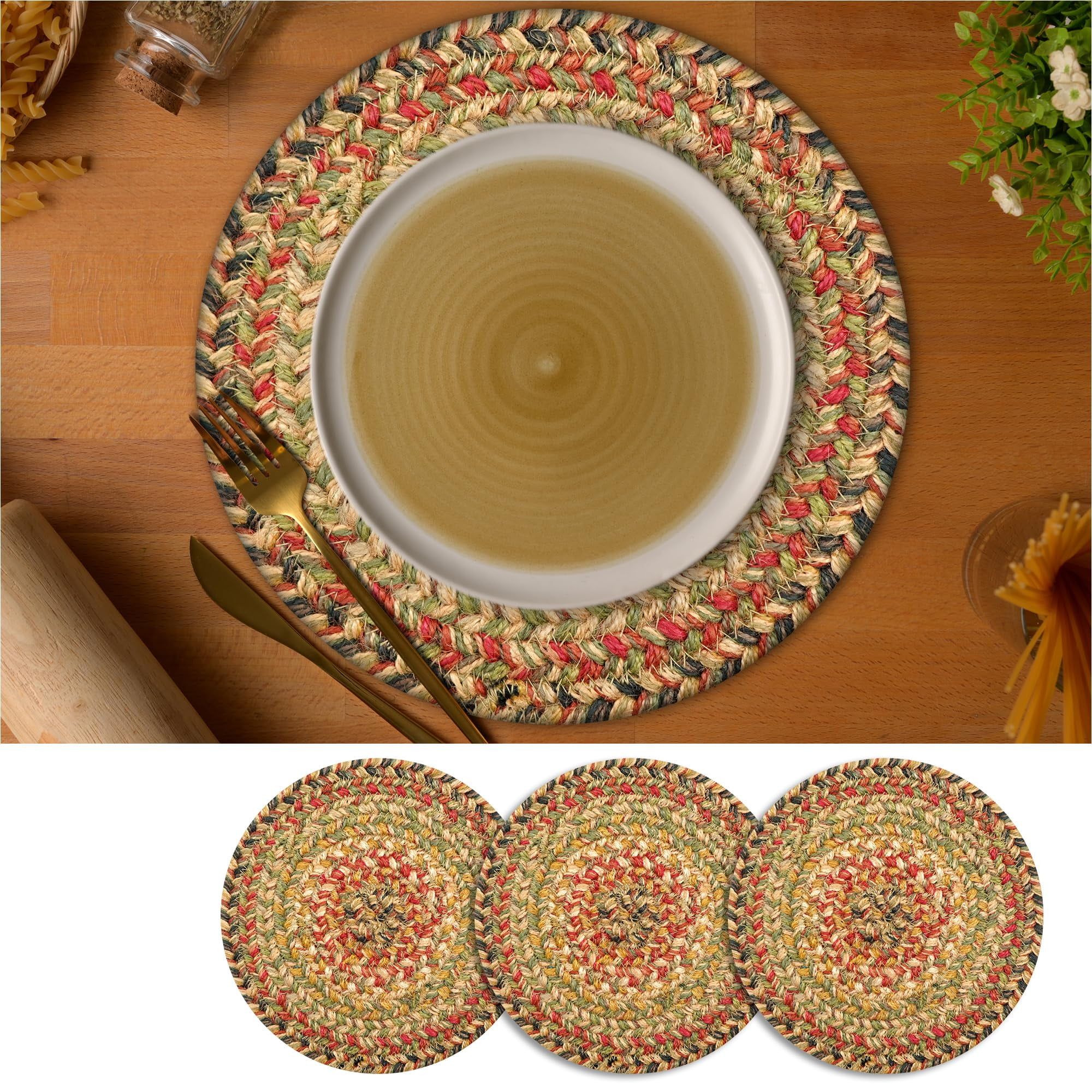 Kingston Pot Holders Trivets 8" Pack of 3 Jute Trivet Mat for Hot Pots ...