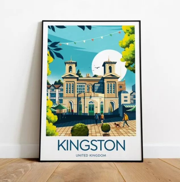 Kingston Upon Thames Travel Print - United Kingdom, Kington London NO ...