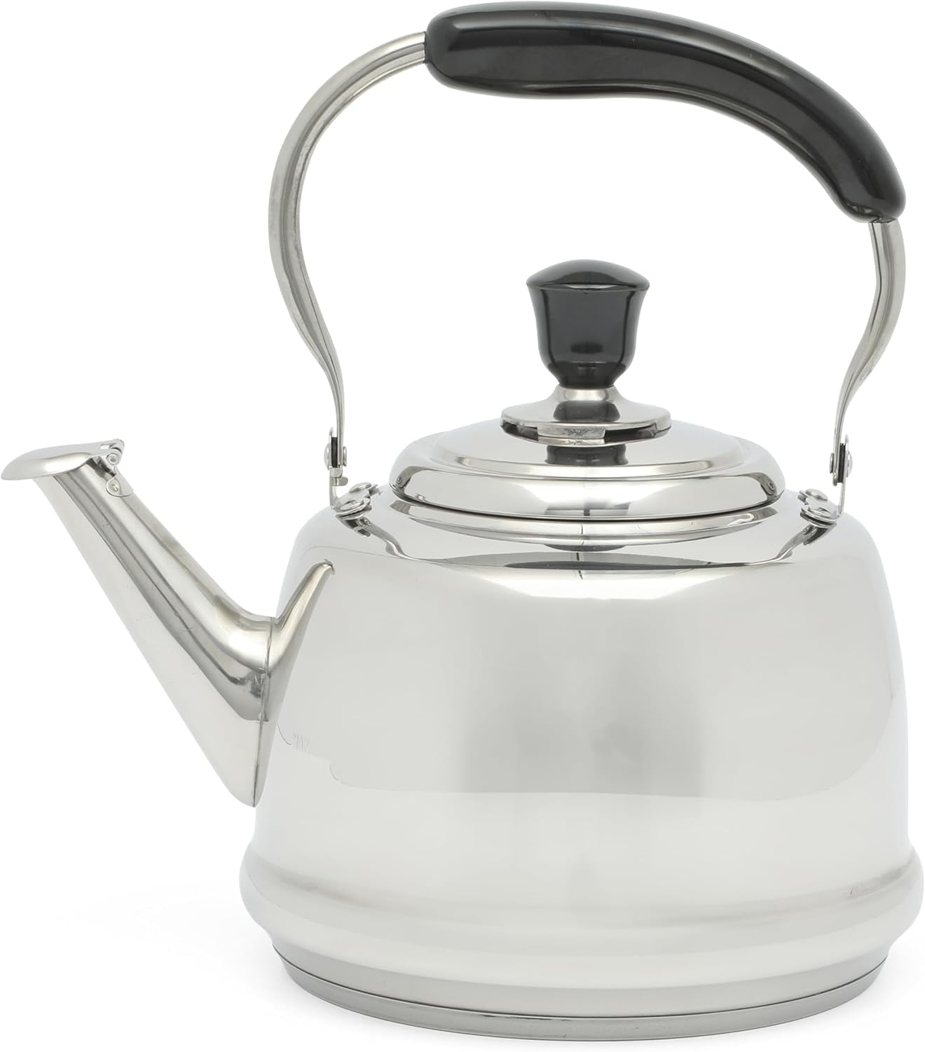 Kingstree Large 2 Qt Stainless Steel Heavy Gauge Whistling Tea Kettle ...