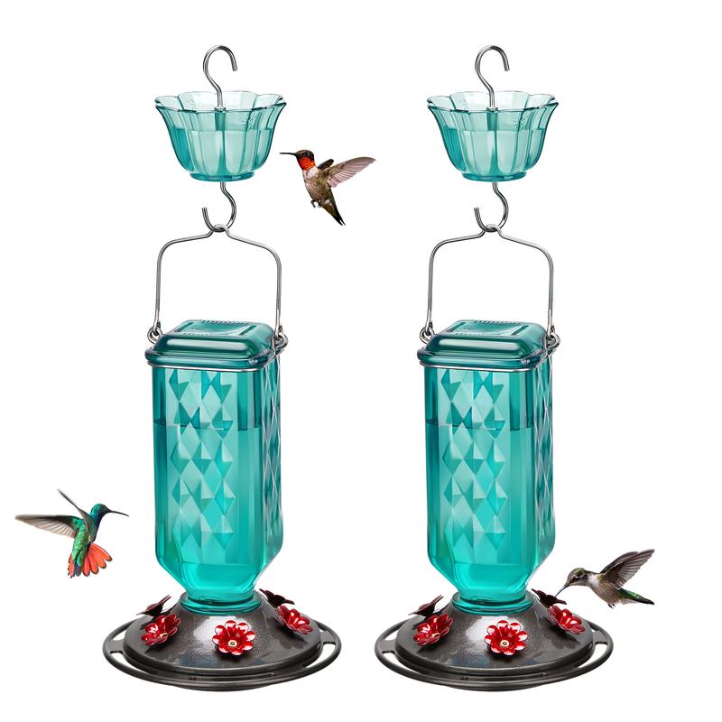 Kingsyard 24 Ounces Glass Hummingbird Feeder for Outdoor Hanging, 6 ...