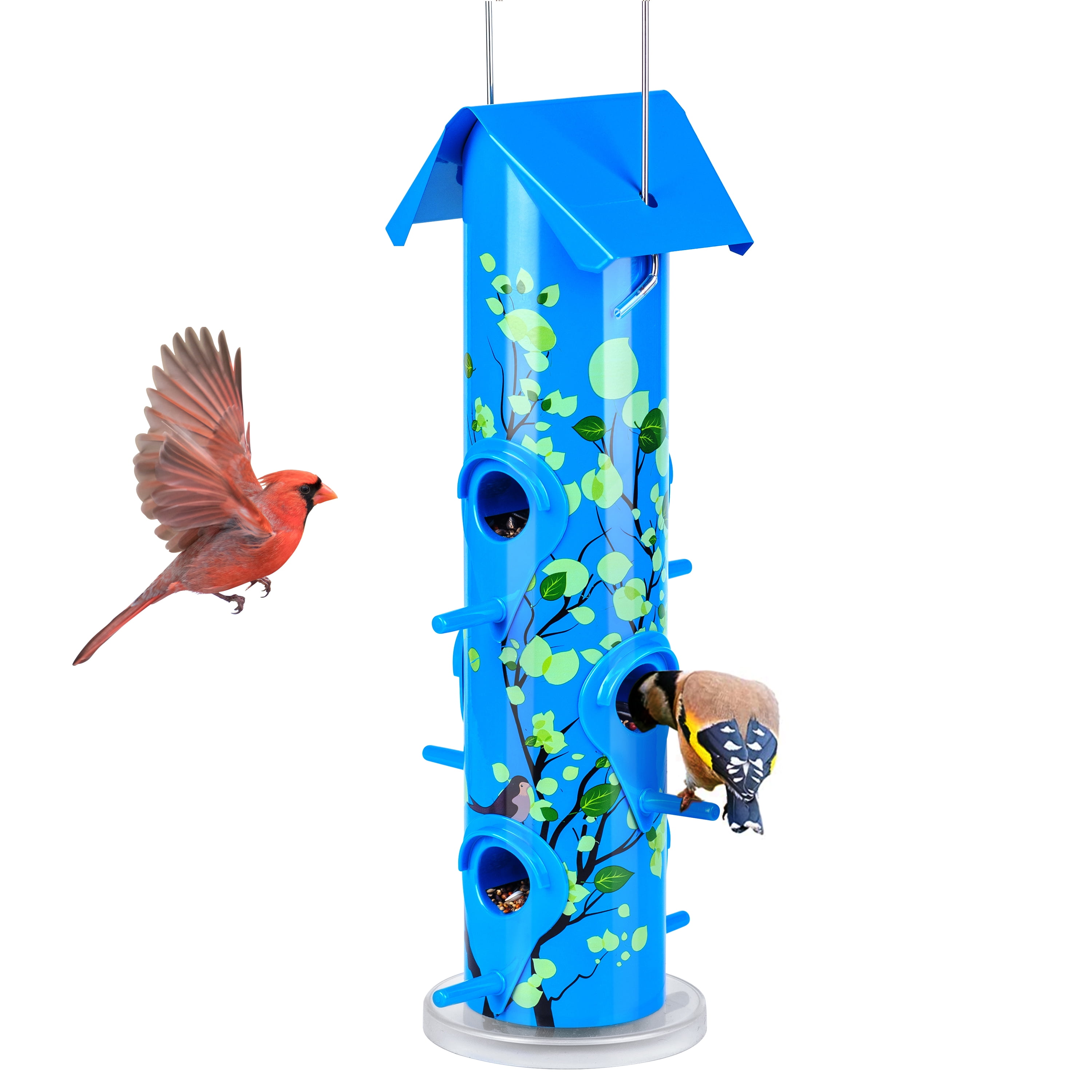 Kingsyard 6-Ports Metal Tube Bird Feeder for Outdoor, Cardinal & Finch ...