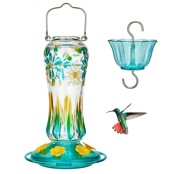 Kingsyard Hummingbird Feeder for Outdoors Hanging, Glass Hummingbird ...