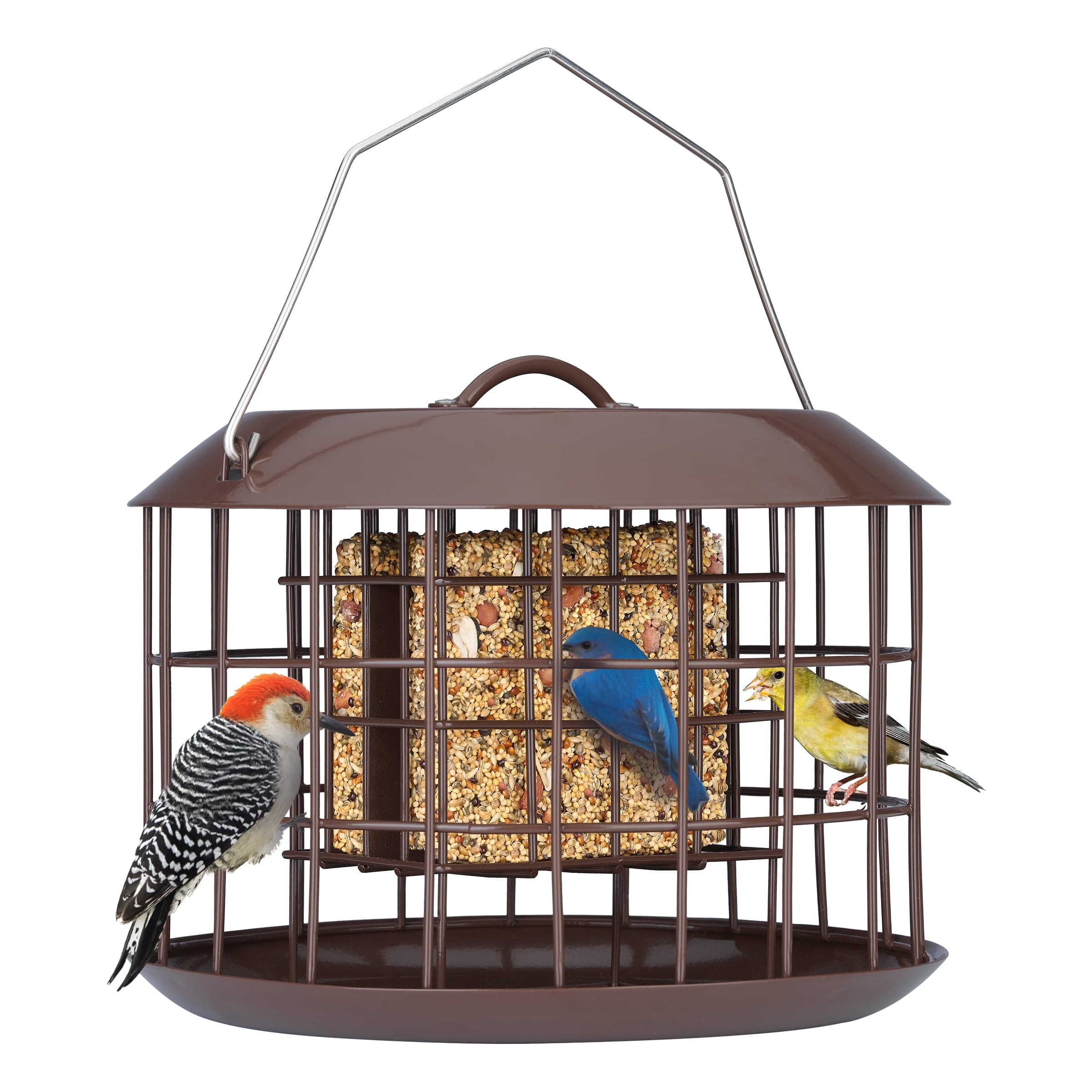 Kingsyard Squirrel Proof Double Suet Feeder, Metal Cage Bird Feeders ...
