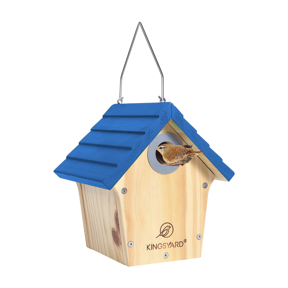 Kingsyard Wooden Bird House with Predator Guard, Wren Bird Nesting for ...