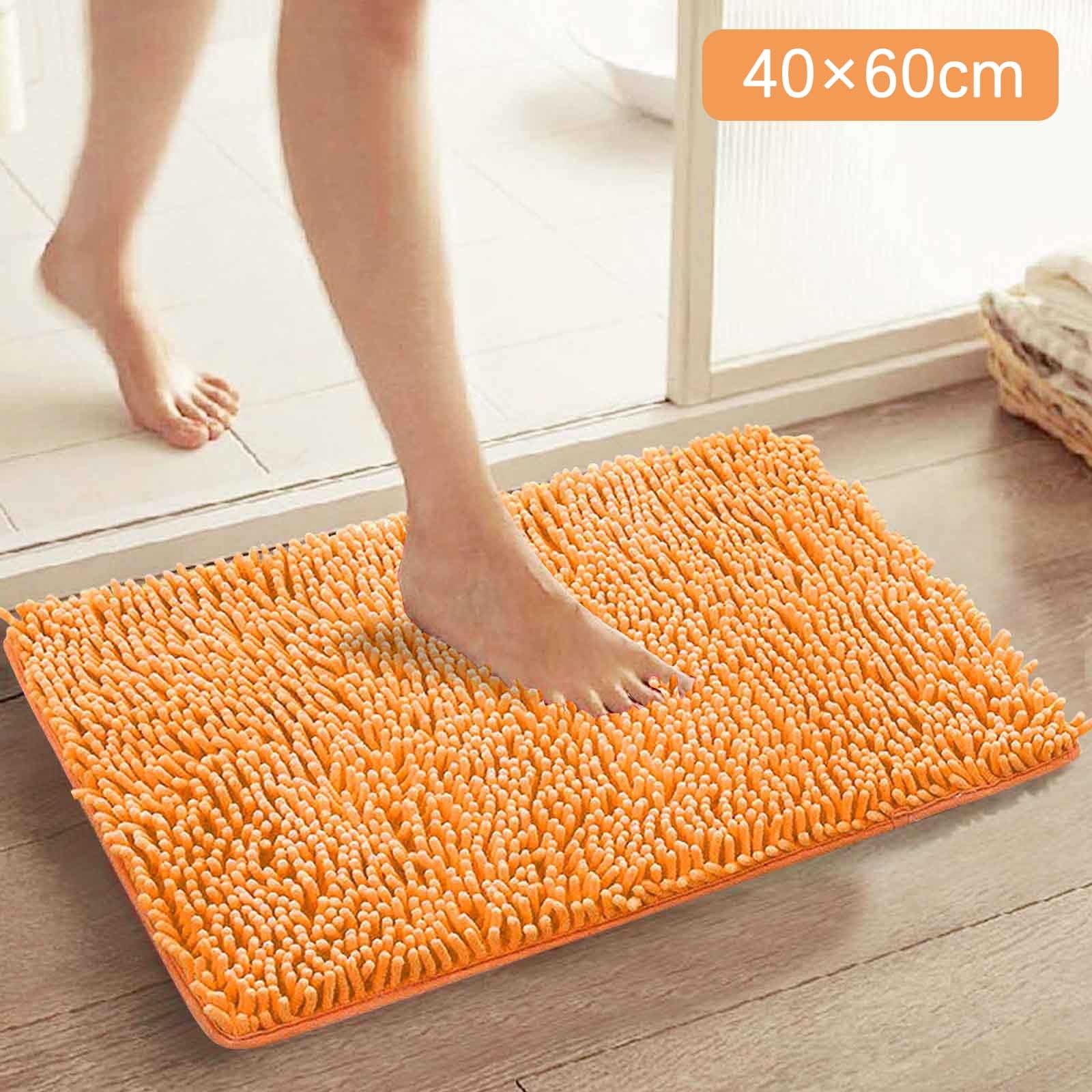 Kingtowag Bath Mat, Orange Bathroom Carpet Absorbent Bathroom Mat Soft ...